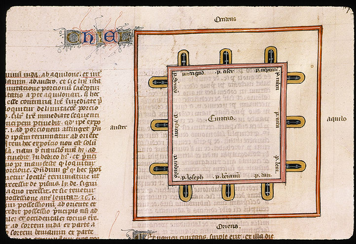 Postilla in Bibliam - Plan des portes de Jérusalem