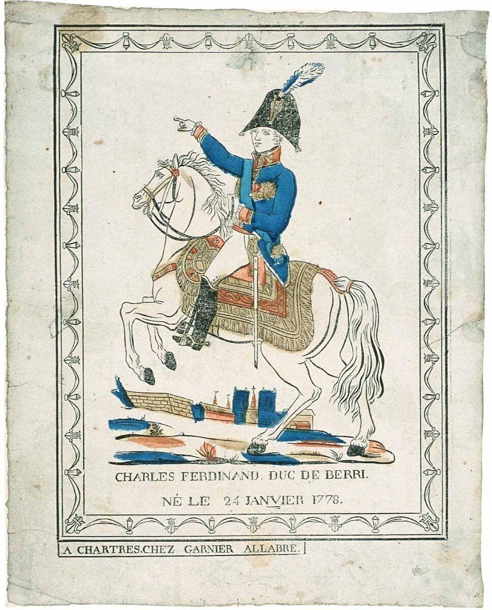 CHARLES FERDINAND, DUC DE BERRI, / NÉ LE 24 JANVIER 1778. (titre inscrit)